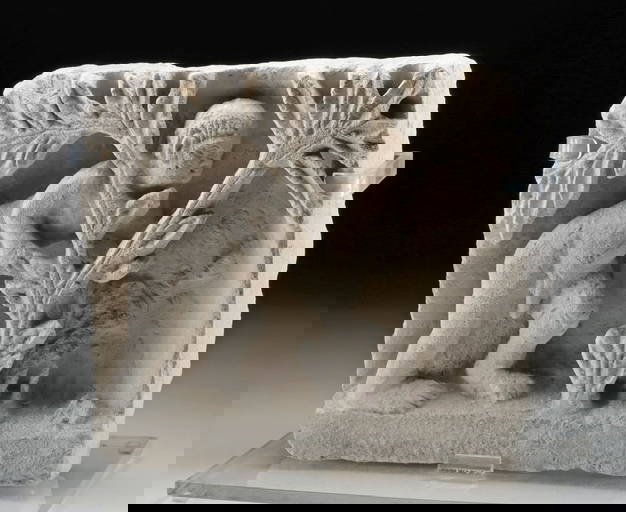 Egyptian Coptic Limestone Relief Nude Male (adam?)