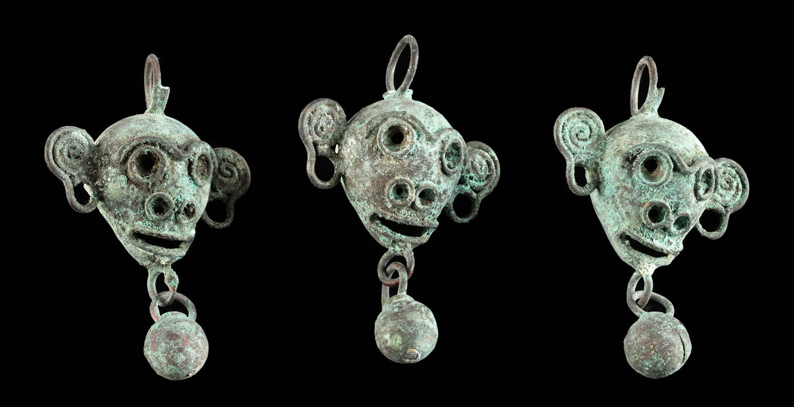 Mixtec Post-conquest Brass Balls, Monkey Heads Auction