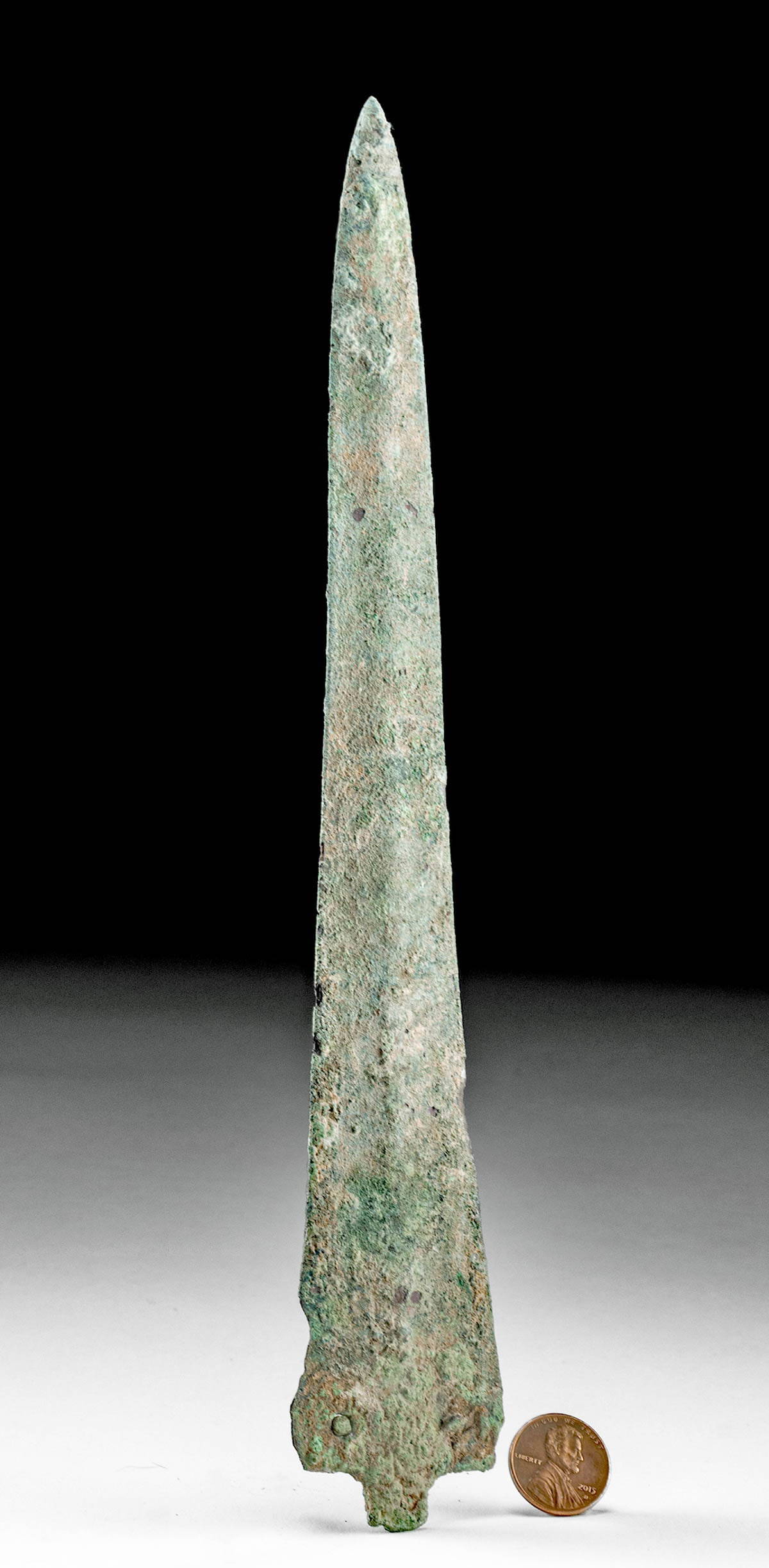 Ancient Canaanite Bronze Dagger Blade W/ Rivets Auction