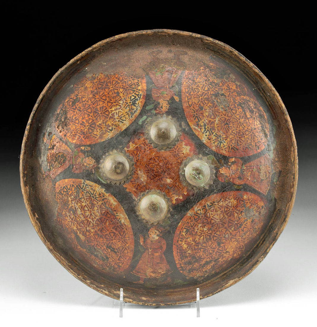 18th C. Indo-persian Leather Shield (dhal / Sipar) Auction