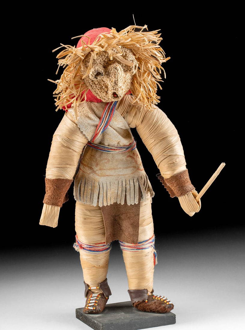 1950s Iroquois Seneca Corn Husk False Face Doll, Gajesa Auction