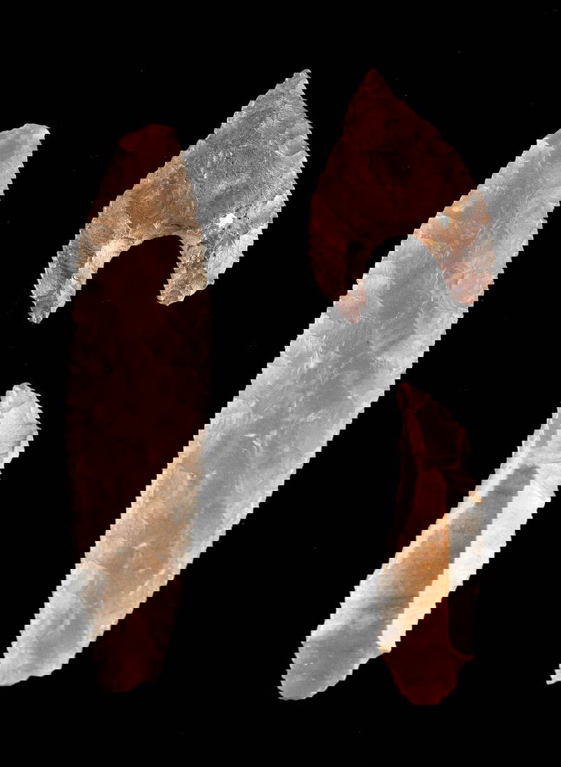 3 Egyptian Pre-dynastic Neolithic Knapped Chert Blades Auction