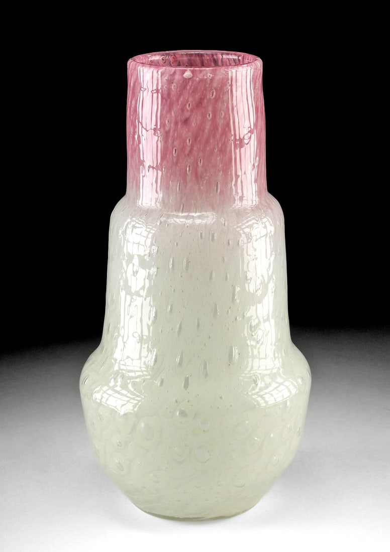 1920s Steuben "cluthra" Rosaline Art Glass Vase Auction