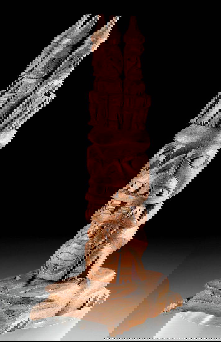 1960s Northwest Coast Totem Watchers Atop Beaver Auction