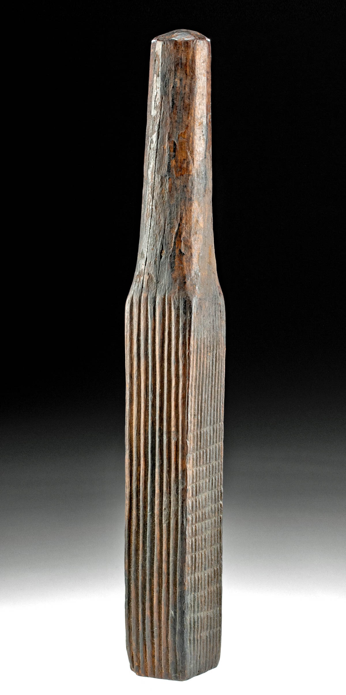 Early 20th C. Hawaiian Wood Tapa Beater Auction