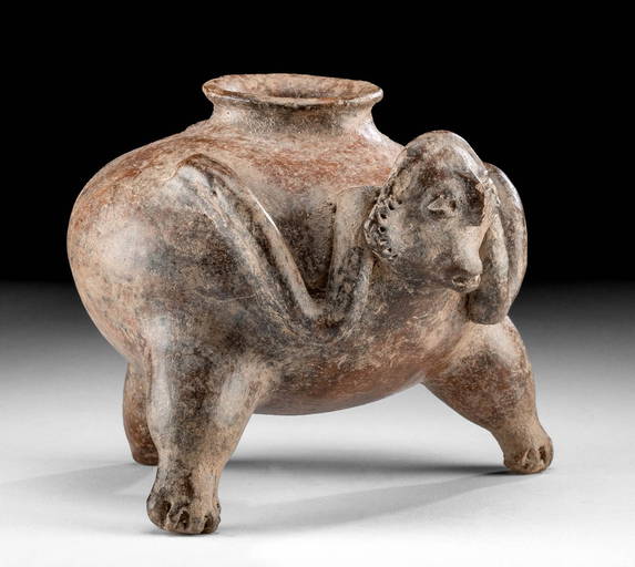 Colima Redware Jar Hunchback Figure W/ Tump Line