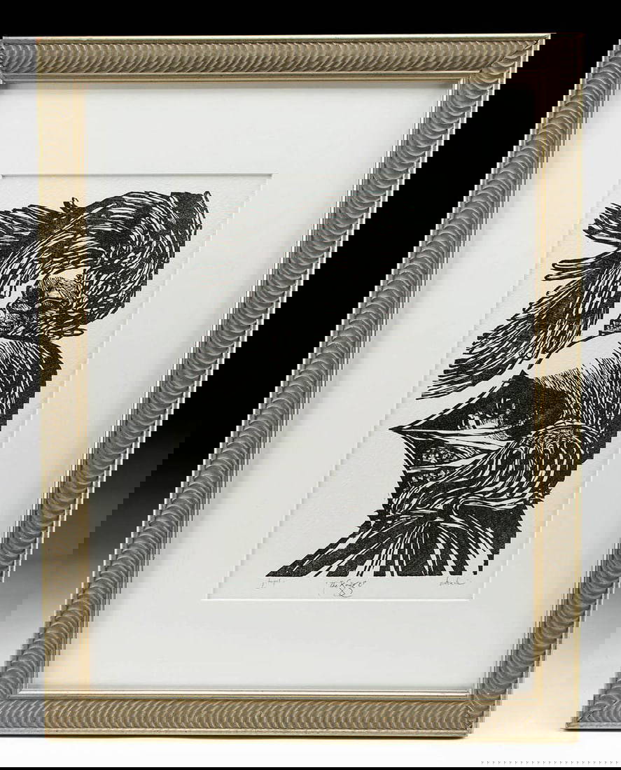 Leonard Baskin Woodcut Proof - The Knight Auction