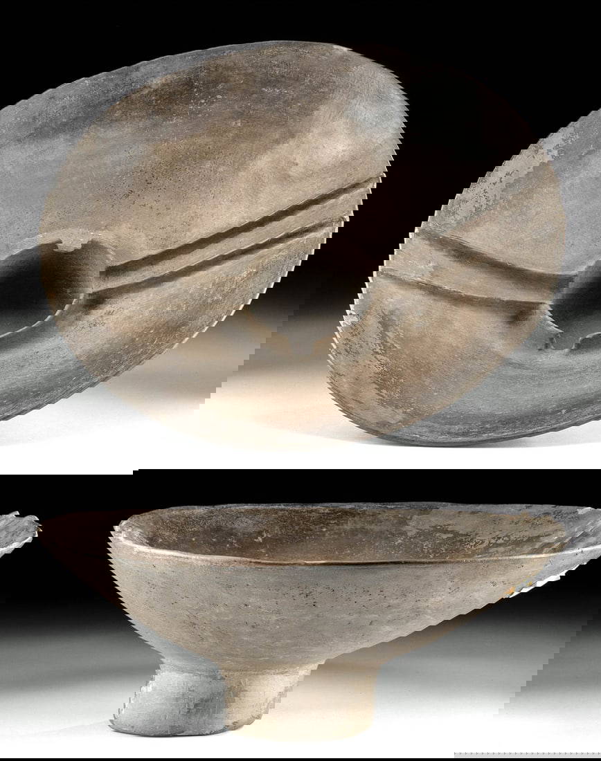 Rare Amlash Meshkinshar Pottery Libation Bowl, Tl'd Auction