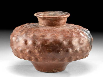 Colima Redware Vessel, Peyote Cactus Form