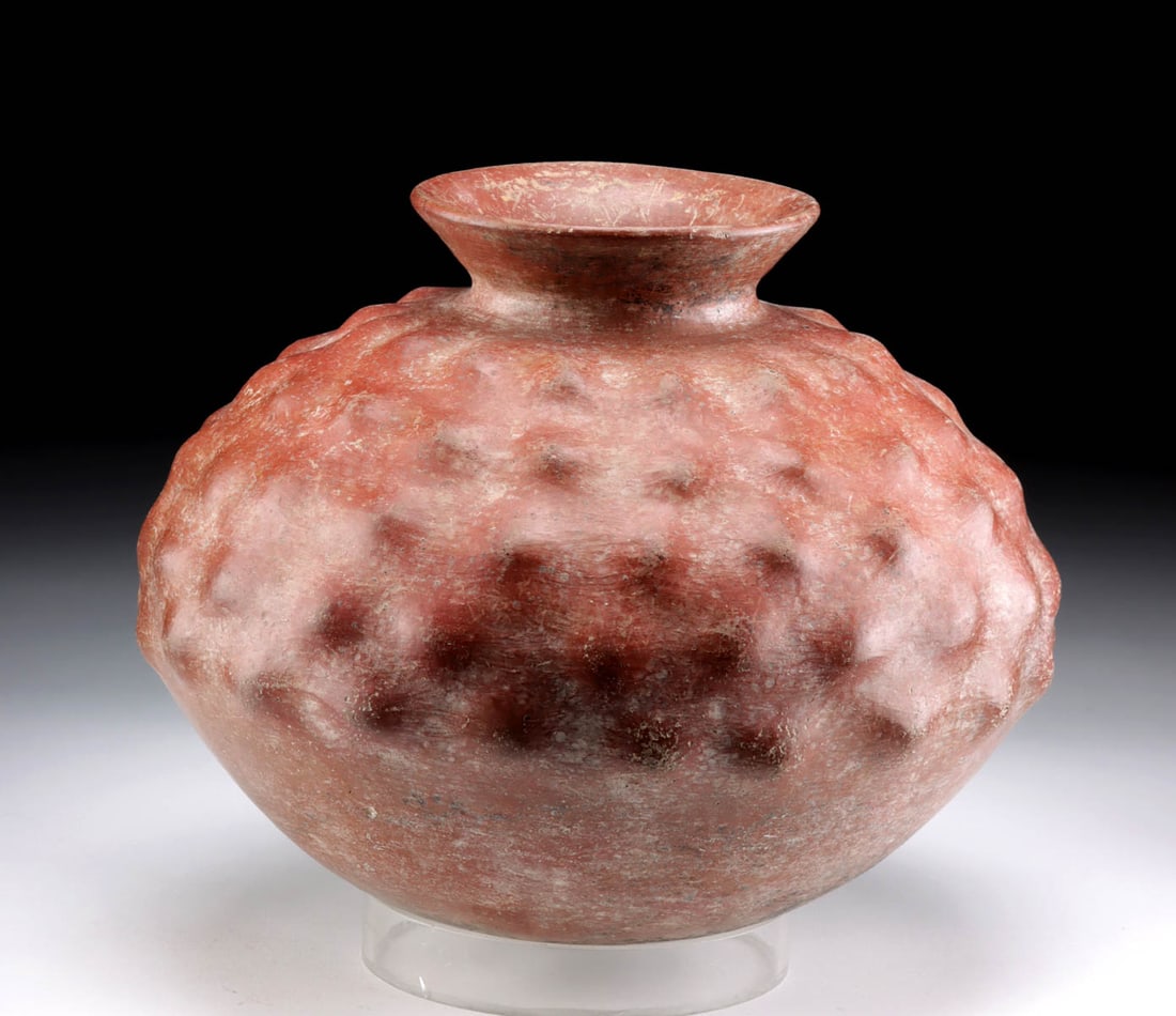 Large Colima Redware Jar Fascinating Form!