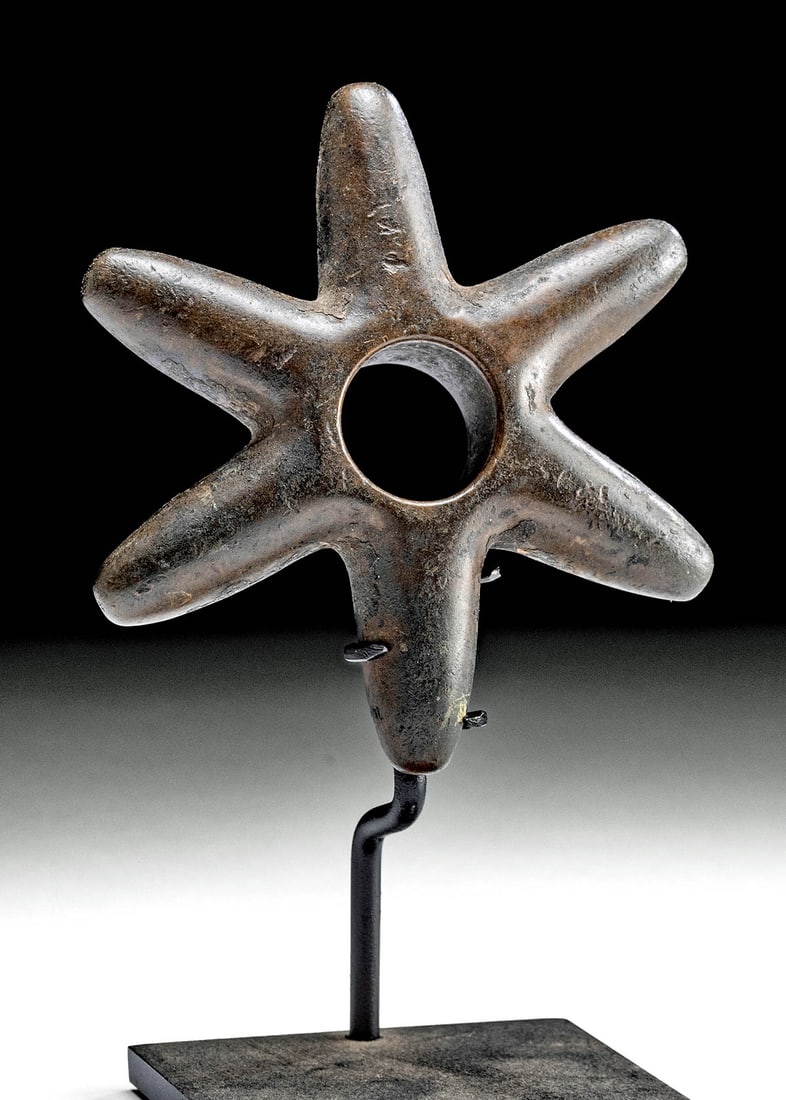 Ritualistic Inca Copper Star Mace Weapon Finial Auction