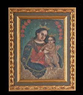 Our Lady Guadalupe Retablo On Copper Auction