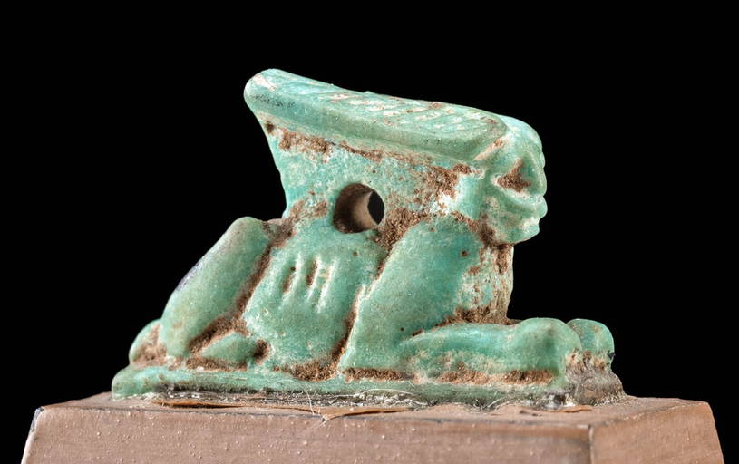 Egyptian Late Dynastic Faience Rabbit Amulet, Ex Mitry
