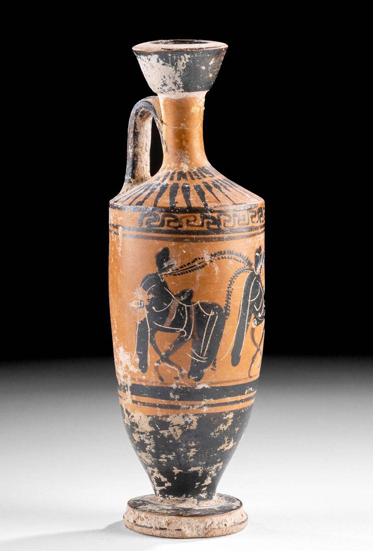 Greek Attic Black-figure Lekythos - 3 Maenads Auction