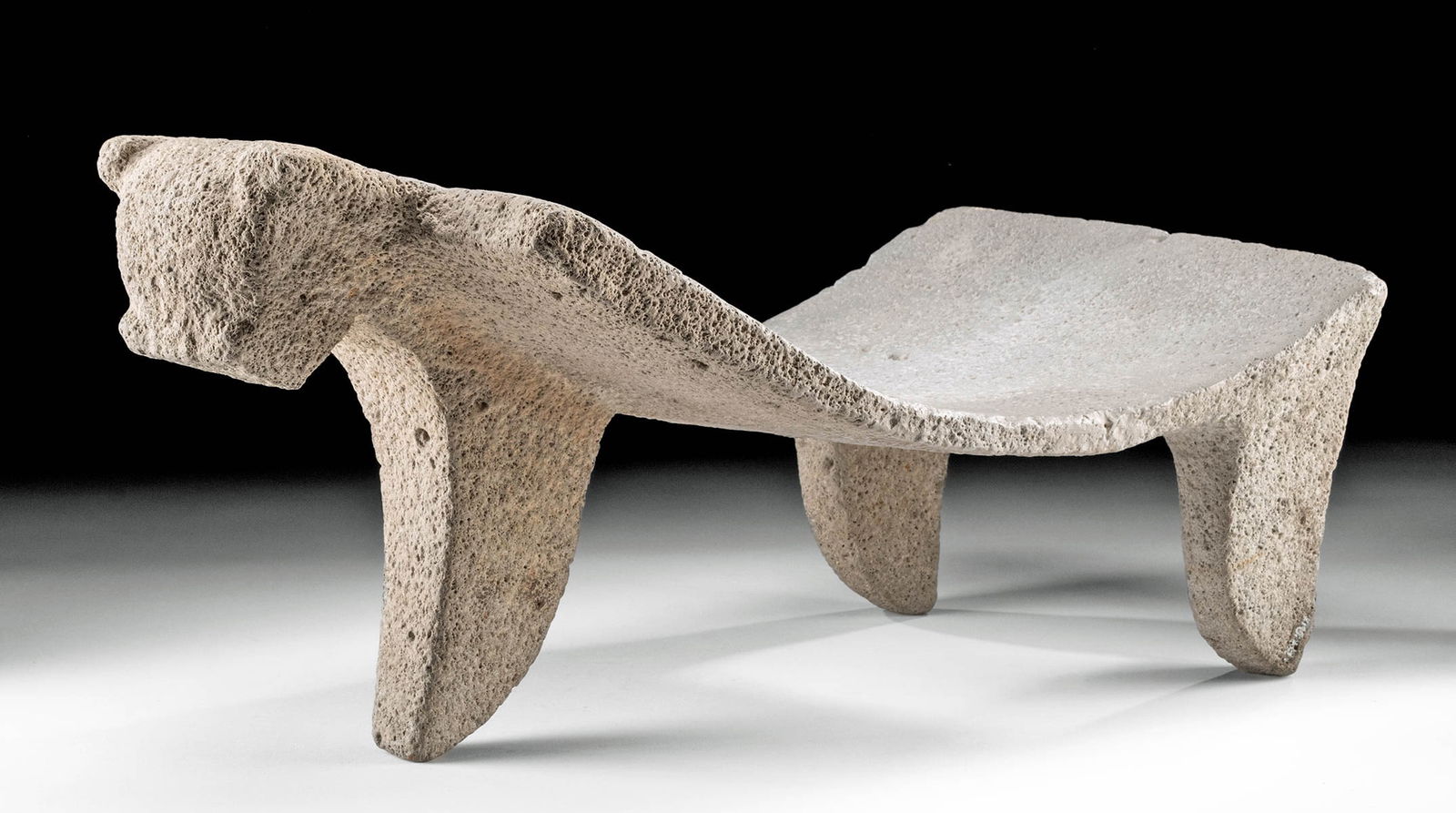 Costa Rican Stone Metate - Abstract Jaguar Auction