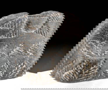 Ancient Bactrian / Bmac Stone Seated Idol Figure