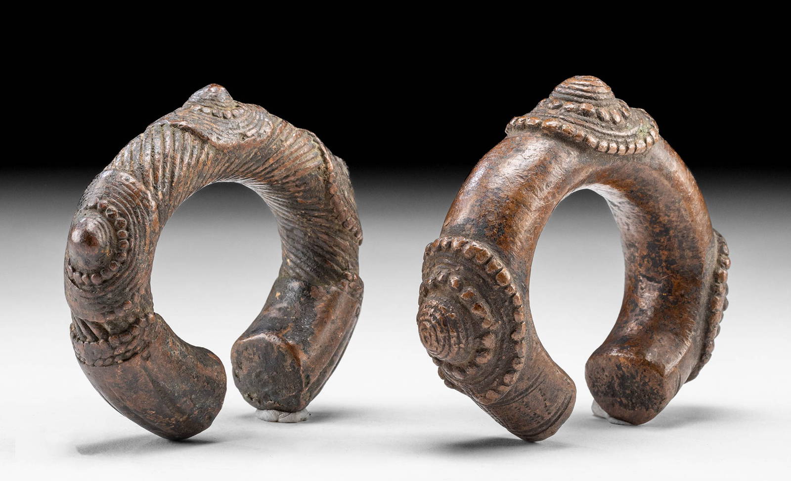 Two 19th C. West African Copper Manilla Currency Cuffs Auction