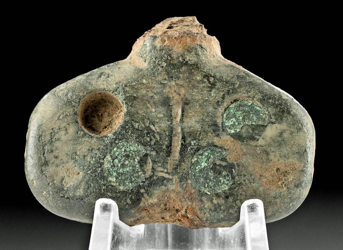 Ancient Celtic Bronze Sword Pommel W/ Copper Inlay Auction