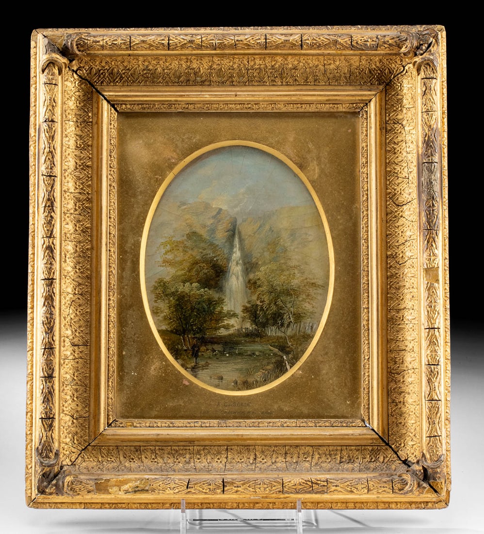 Mid 19th C. Thomas Creswick Painting - "a Cascade" Auction