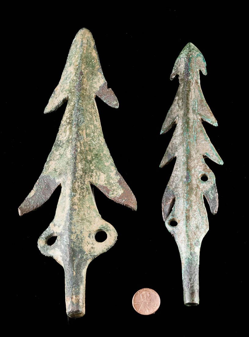 Ancient Indian Copper Hoard Barbed Spear Tips Auction