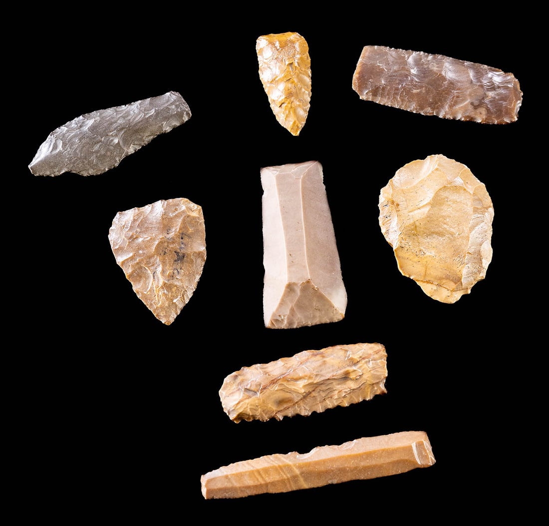 8 Predynastic Egyptian Knapped Flint Blades Auction