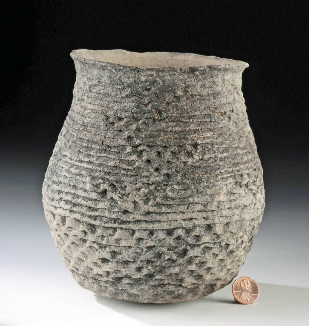 Prehistoric Anasazi Mogollon Corrugated Pottery Olla Auction