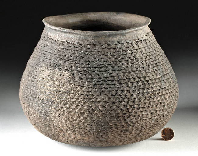 Choice Large Mogollon Corrugated Pottery Jar