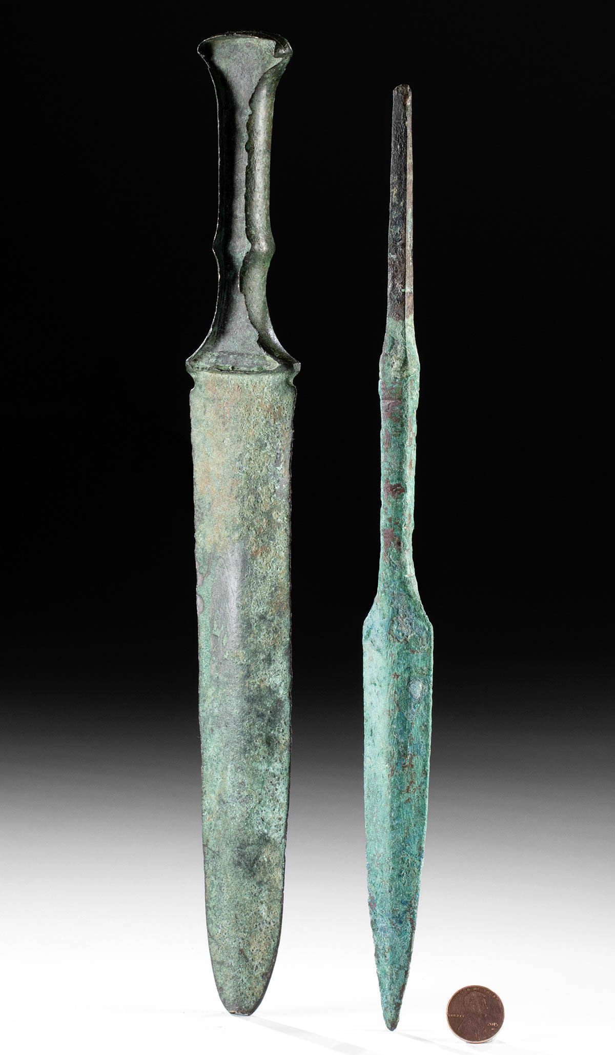 Luristan Bronze Dagger & Copper Spear Tip Auction