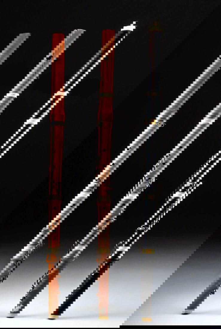 Three 18th C. English Ebony & Boxwood / Ivory Flutes Auction