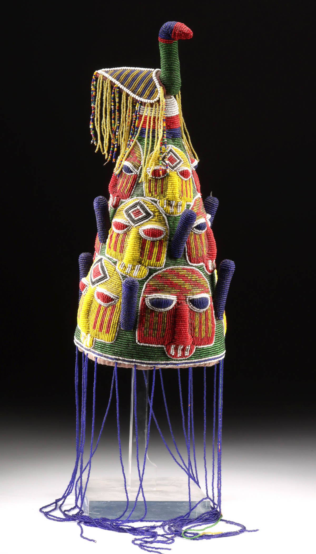 African Yoruba Beaded Ade / Crown (for Oba Or King) Auction
