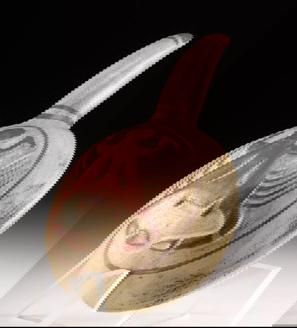 Recuay Pottery Canchero / Dipper Vessel, Crab Motif Auction