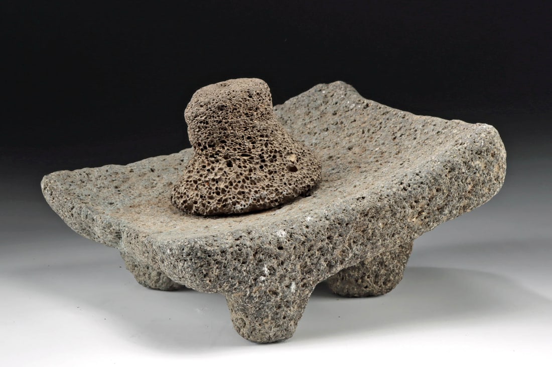 Pre-columbian Costa Rican Stone Metate & Mano Auction