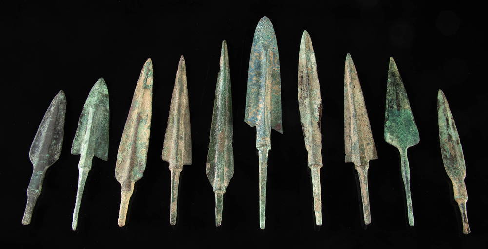 10 Ancient Luristan Bronze Spear Heads