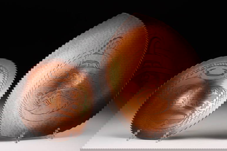 H. Alfred First Nations Engraved Copper Wall Plaques