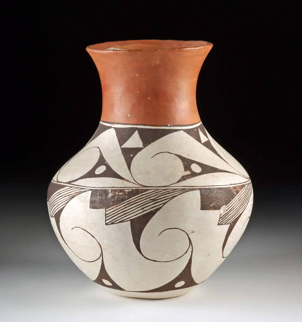 Acoma Pueblo Pottery Jar W/ Geometric Motifs & Avanyus Auction