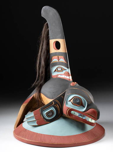 Kwakwaka'wakw Wood & Nacre Potlatch Hat By Lelooska