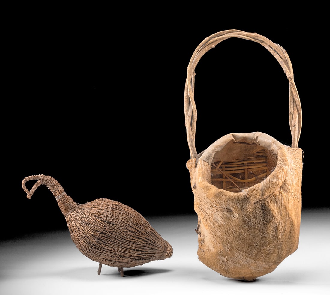 Buy Cree Twig Goose Decoy + Palm Husk Basket | Artemis Gallery In Co