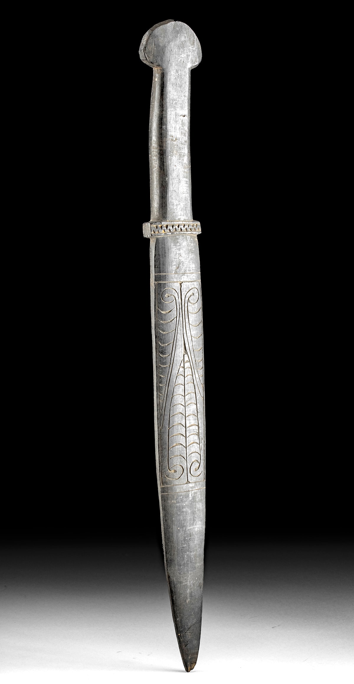20th C. Oceanic Incised Wood Tool Auction
