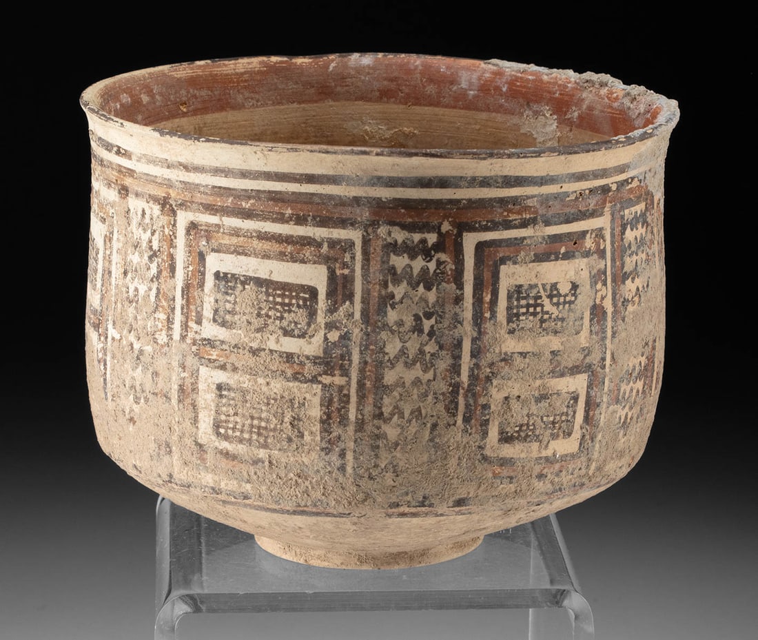 Indus Valley Polychrome Pottery Jar W/ Linear Motifs Auction