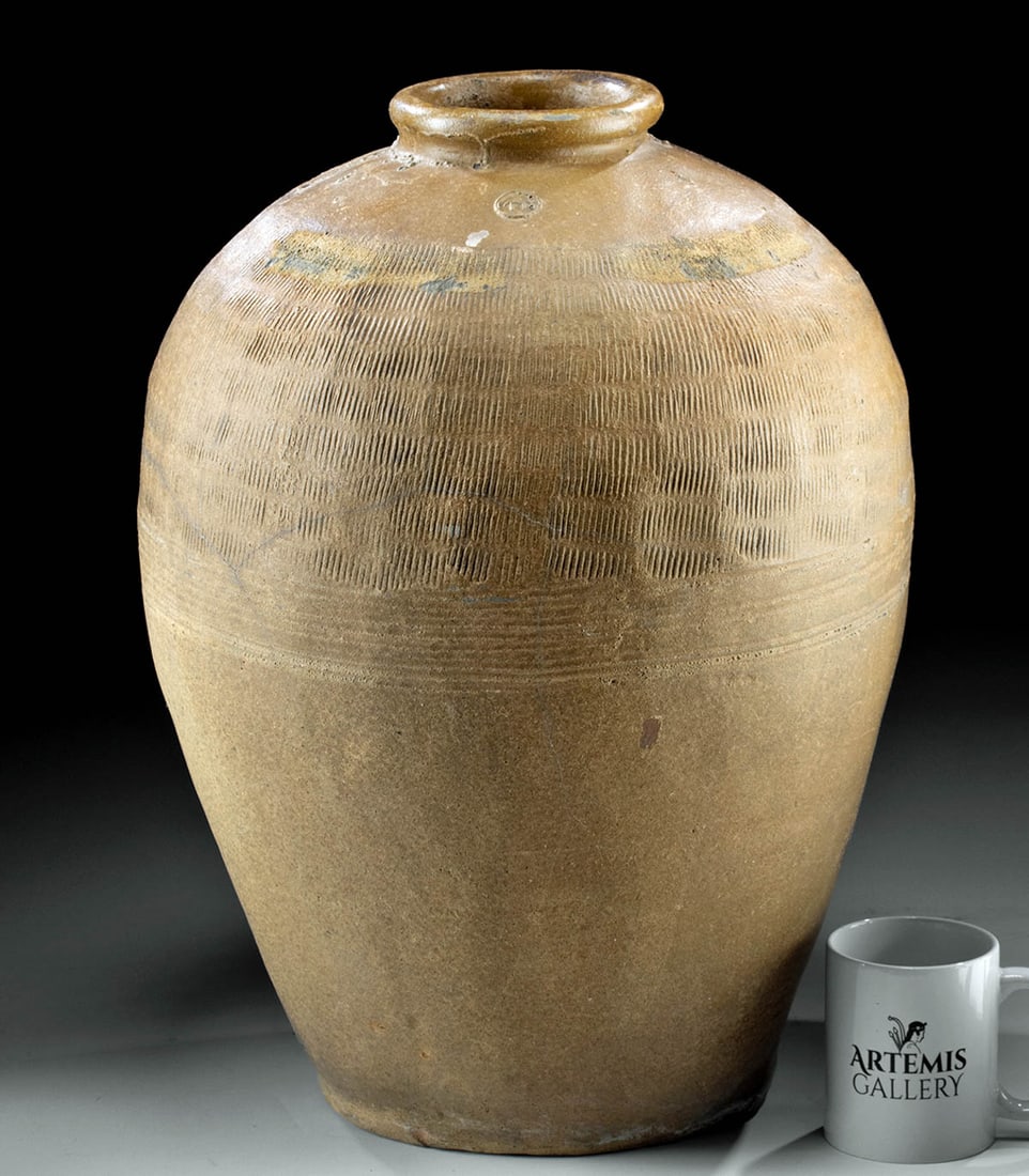 Buy Tall 18th C. Southeast Asian Glazed Tapayan Jar | Artemis Gallery In Co