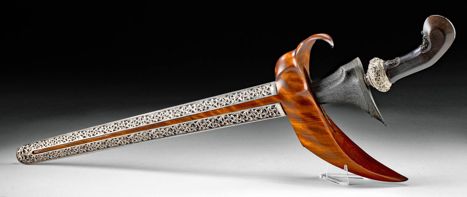 Buy 19th C. Indonesian Kris + Silver Sheath Adorned W/ Diamonds ...