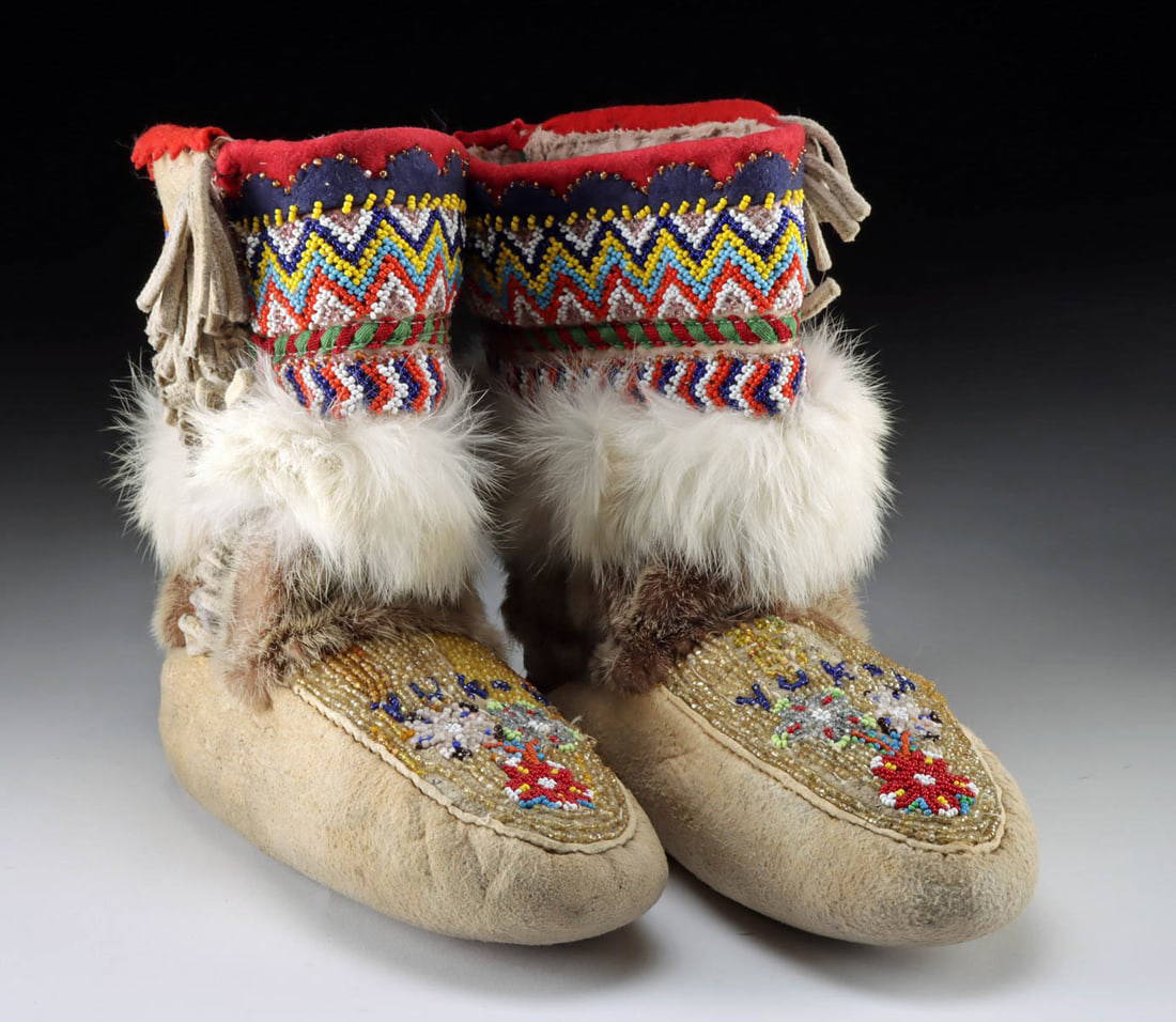 First Nations Yukon Territory Beaded Fur Mukluks (pr) Auction