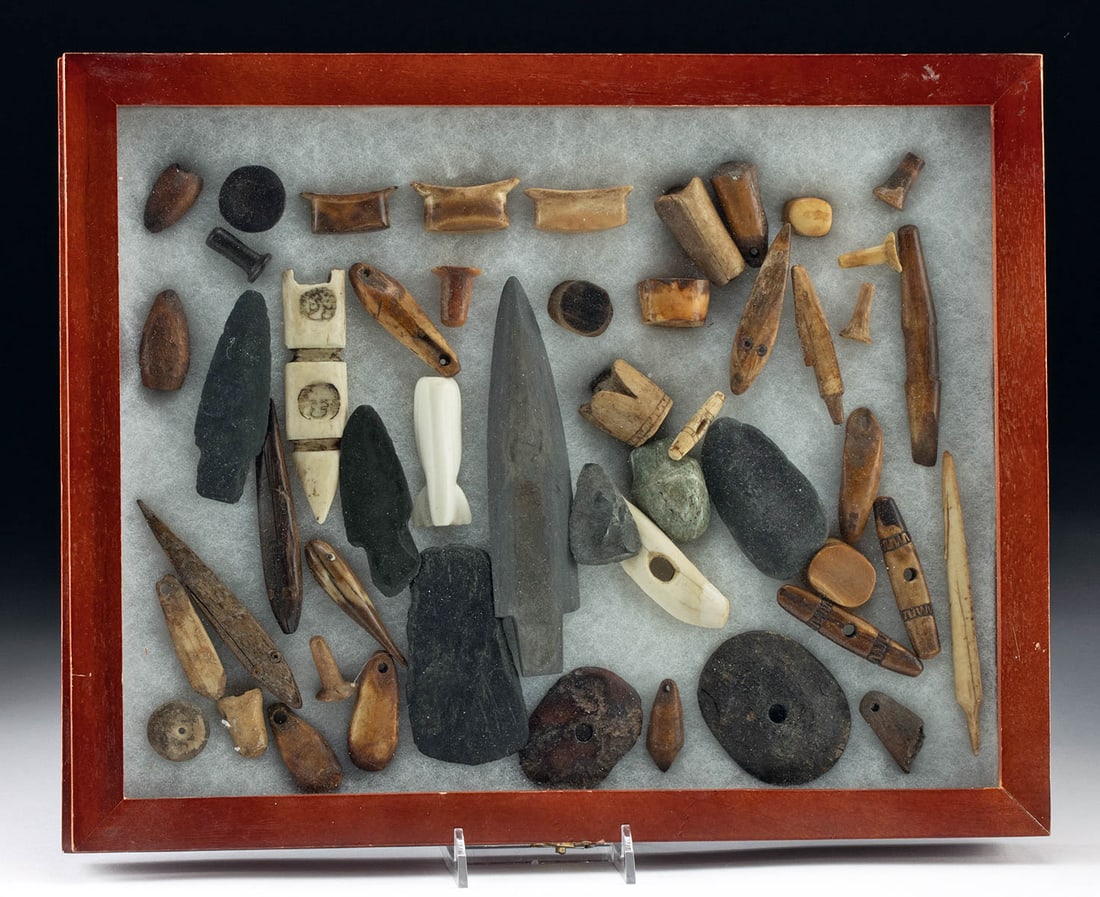 50 Pre-contact Inuit Bone / Ivory Tools & Labrets Auction