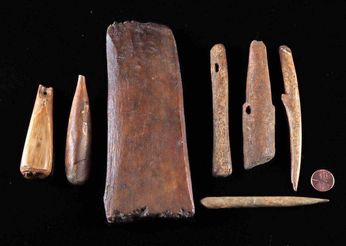 Pre-contact Alaskan Punuk / Thule / Inuit Bone & Ivory Tools (7) Auction
