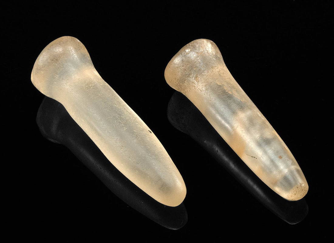 Prehistoric African Stone Age Quartz Labrets (pr) Auction