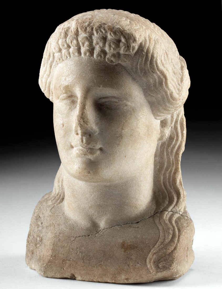 Fine Roman Marble Portrait Herm Of Apollo Auction
