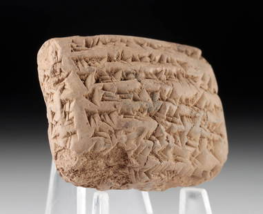 Ancient Mesopotamian Clay Cuneiform Tablet, Note For Barley