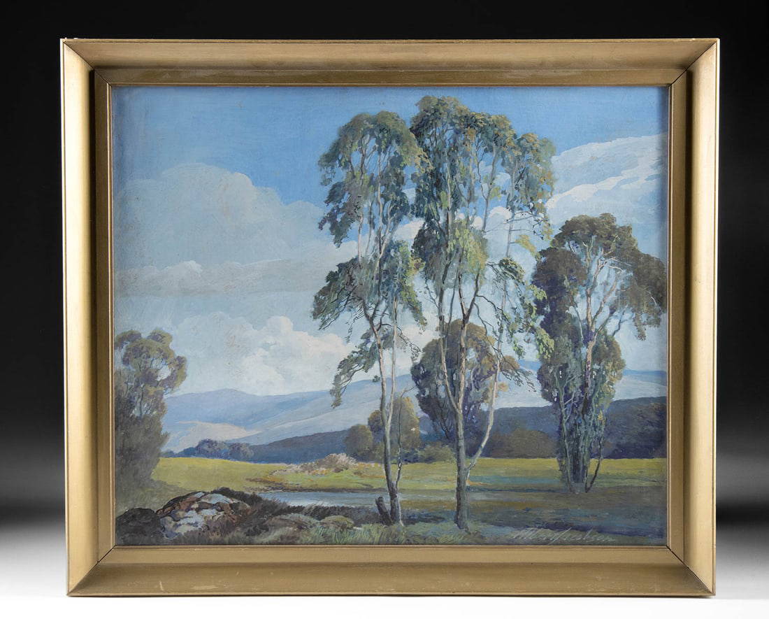 Large Albert Jacobson Watercolor & Gouache Painting Auction