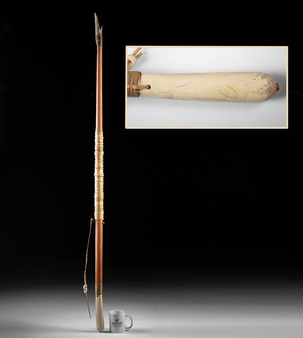 Inuit Cedar Wood & Walrus Ivory Harpoon Auction