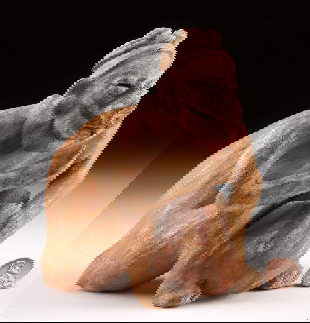 Jalisco Polychrome Pottery Female Hunchback Figure Auction